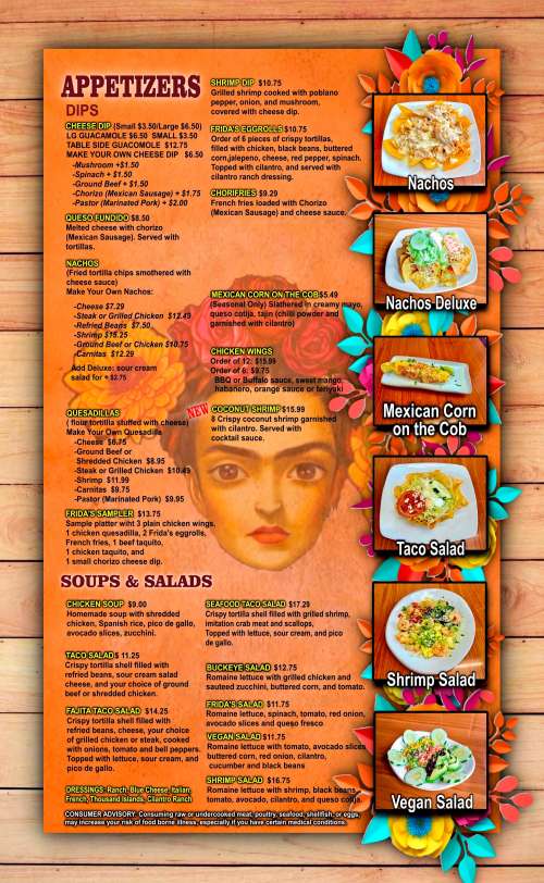 FRIDAS MEXICAN KITCHEN AND BAR menu in Tipp City, Ohio, USA