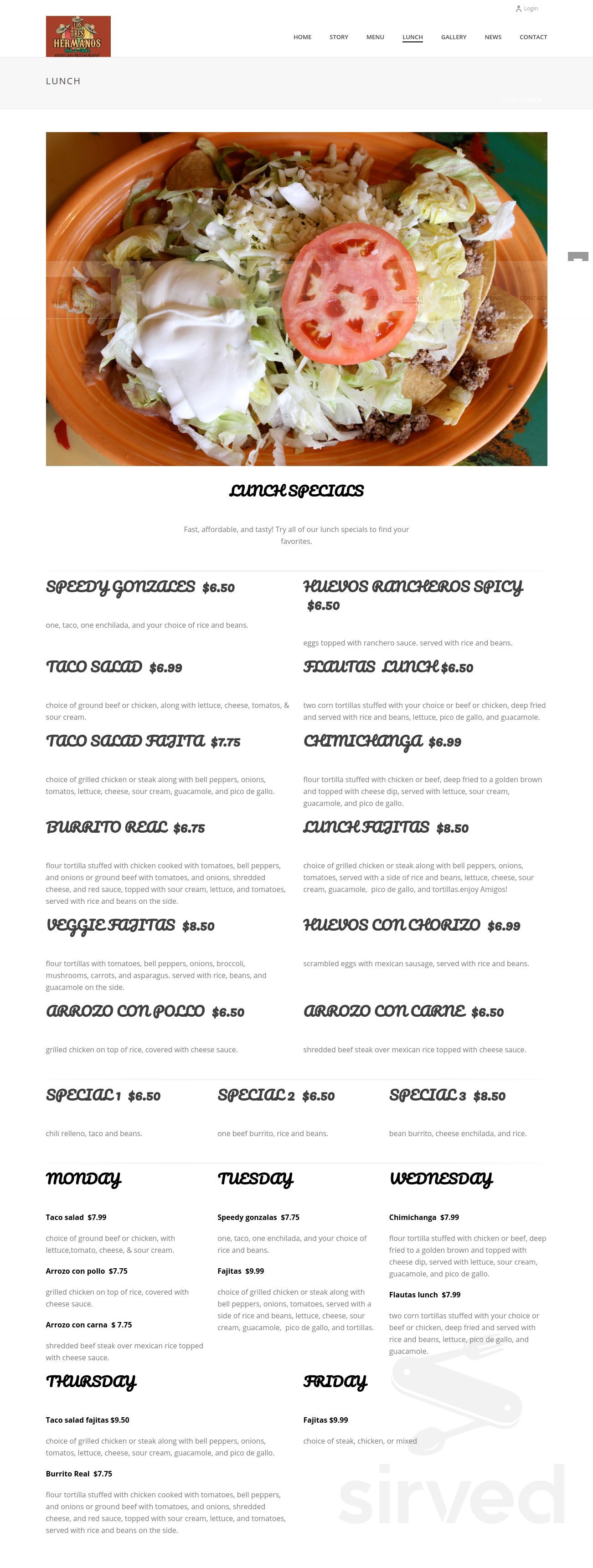 Los Tres Hermanos menus in Elkhorn, Wisconsin, United States