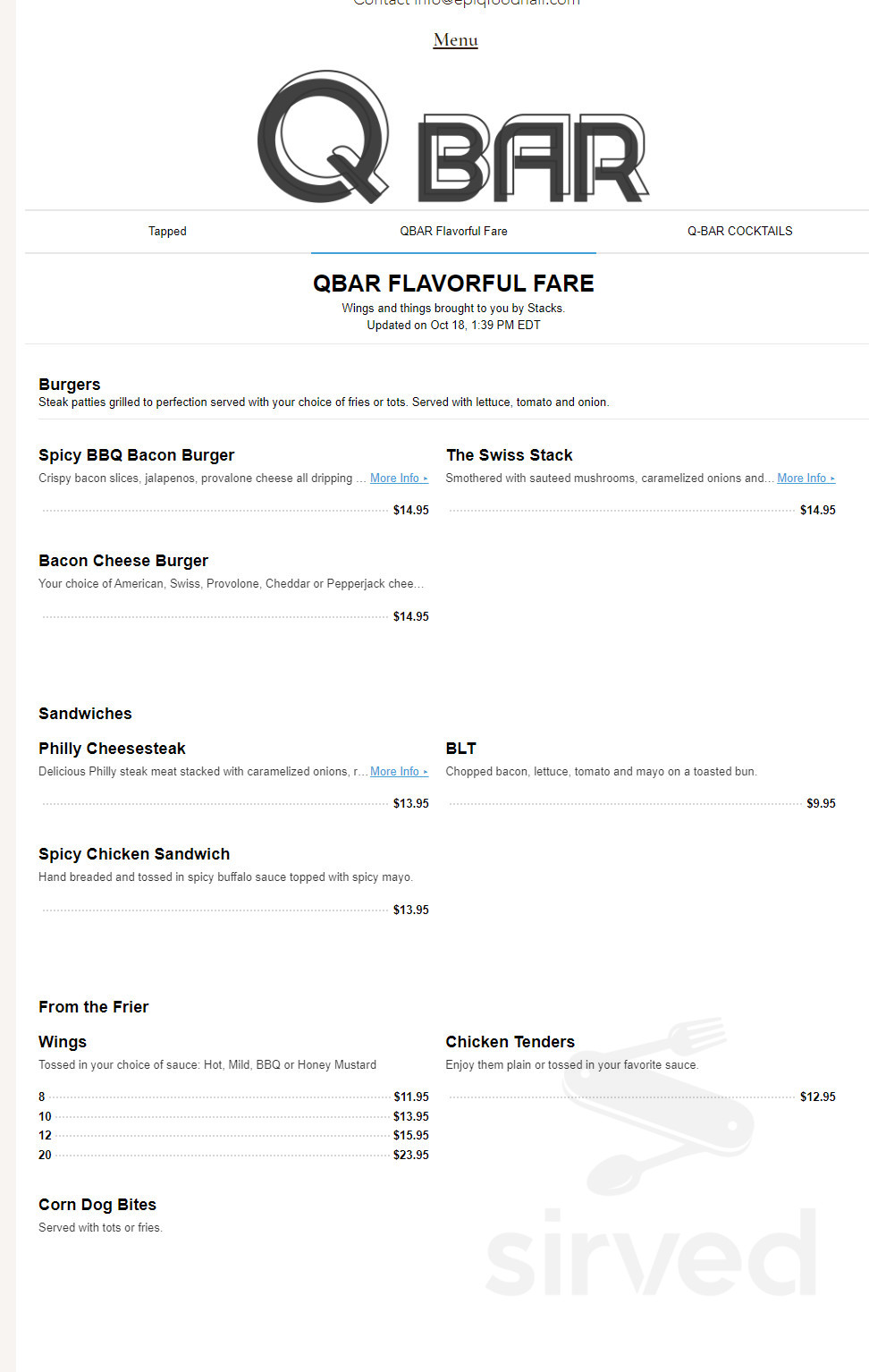 epiQ Food Hall menu in Woodbridge, Virginia, USA