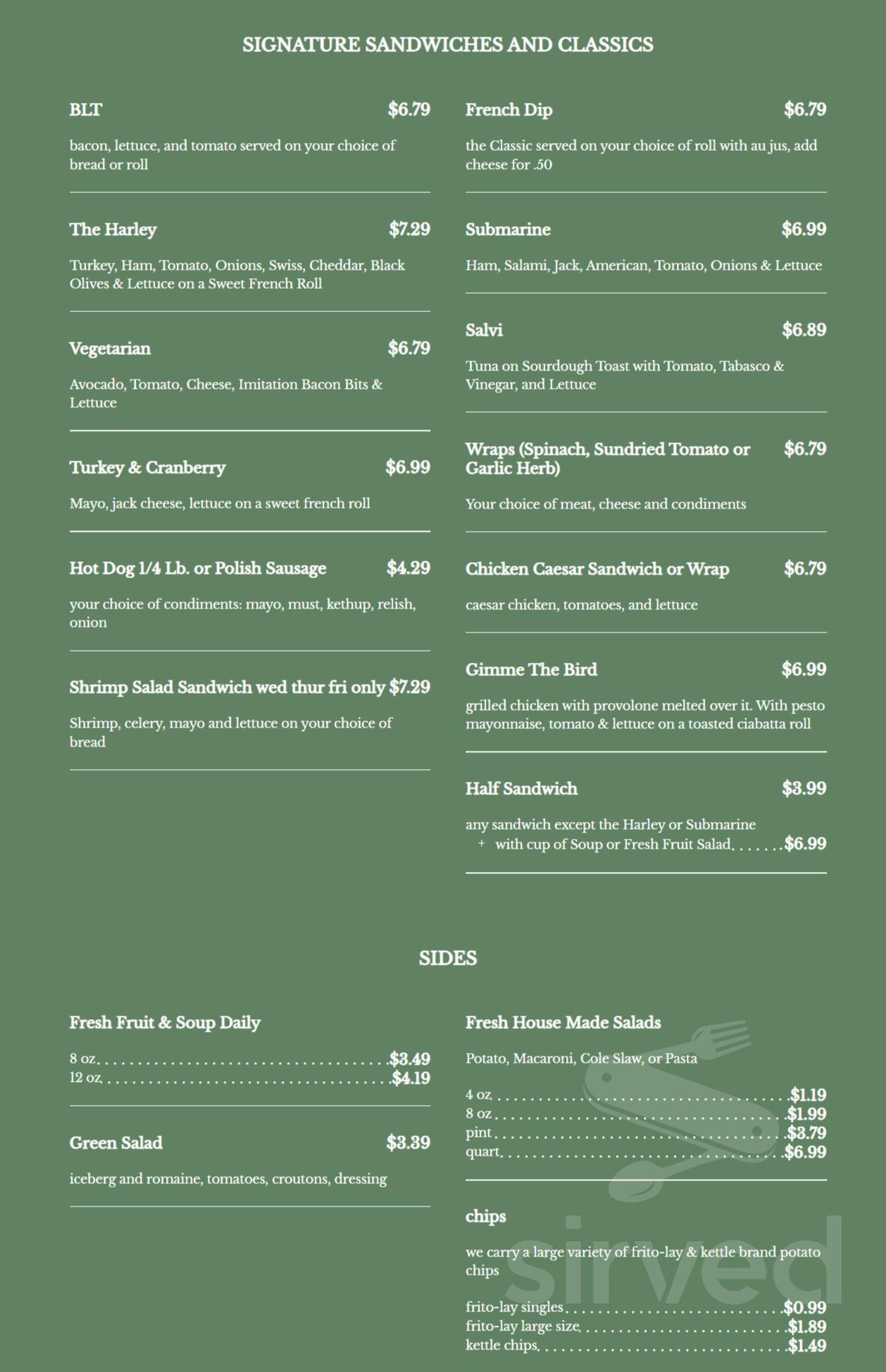 Piccadilly Deli & Sandwich Shop menu in Modesto, California, USA
