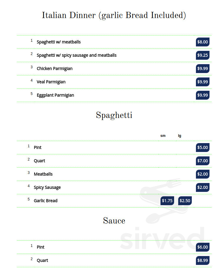 DAVID'S SUB SHOP menu in Old Orchard Beach, Maine, USA