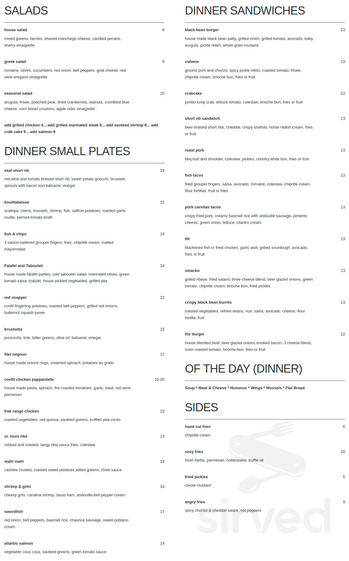 The Butcher and Barkeep menu in Harleysville, Pennsylvania, USA