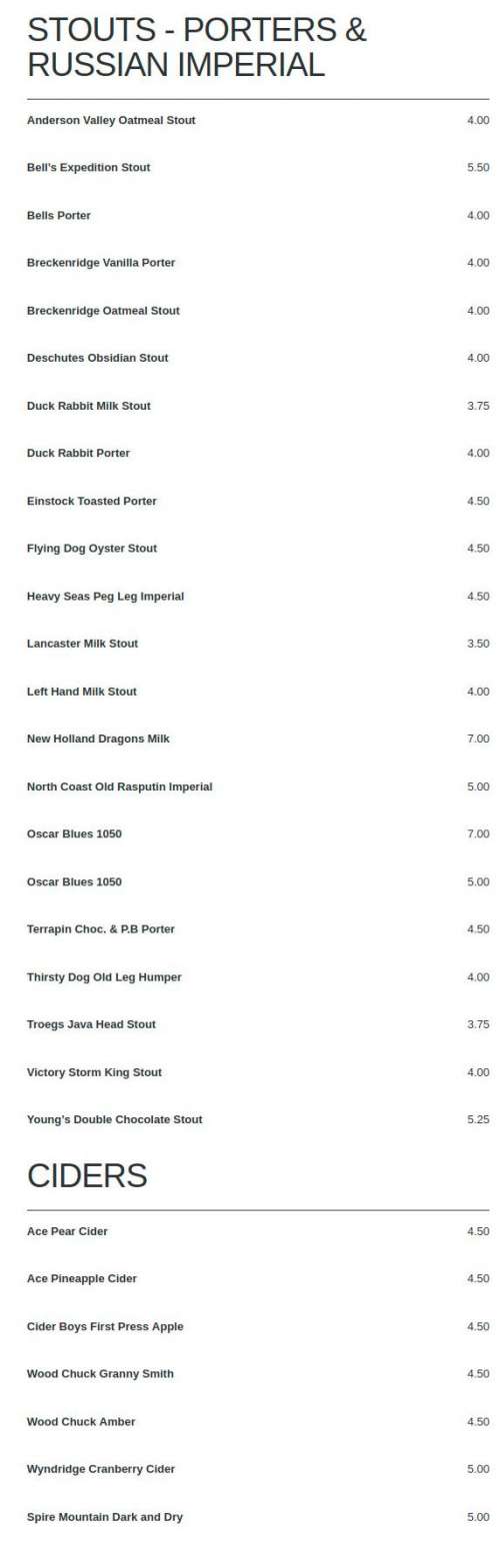 The Butcher and Barkeep menu in Harleysville, Pennsylvania, USA