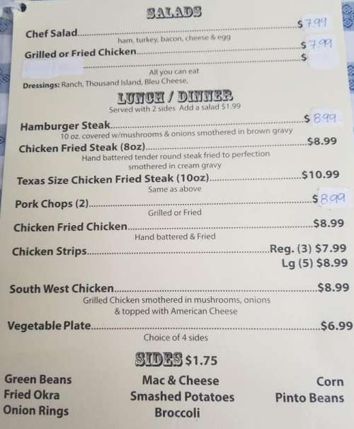 5 Broke Girls menu in Horse Cave, Kentucky, USA
