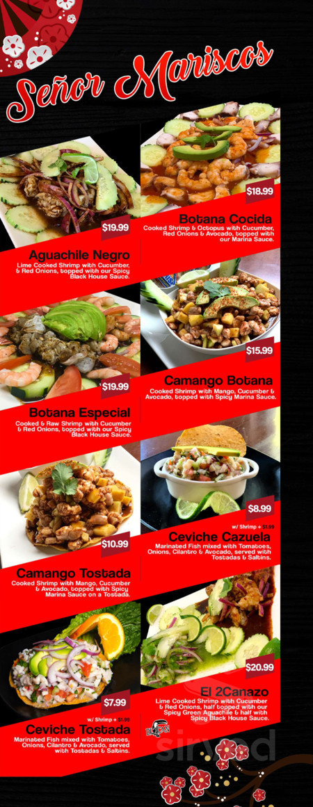 Señor Sushi & Mariscos menu in Pomona, California, USA