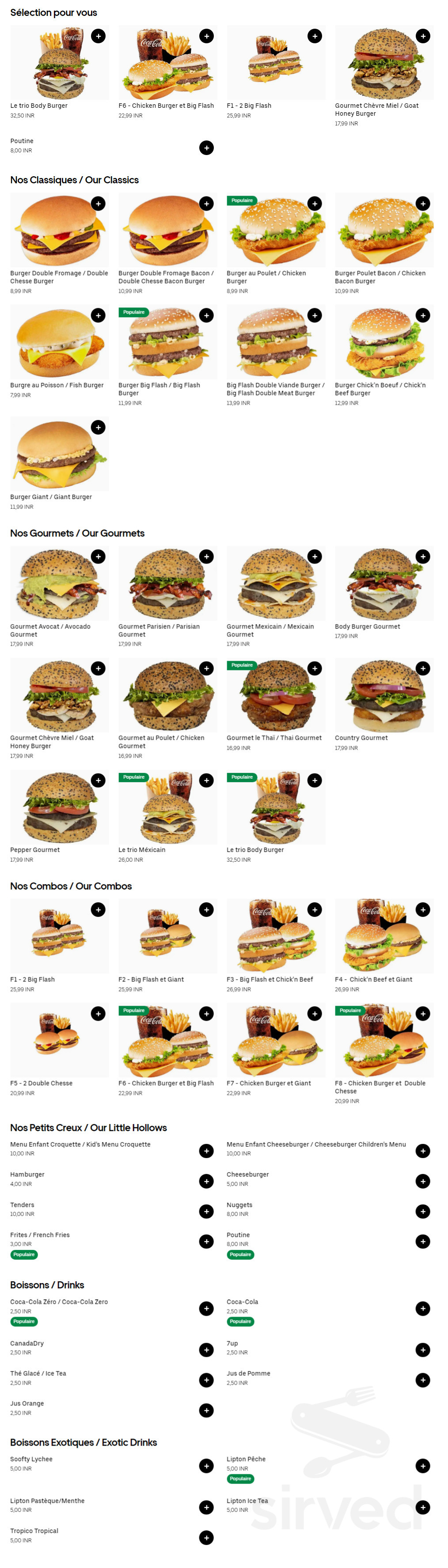 Flash Burger menu in Montréal, Quebec, Canada