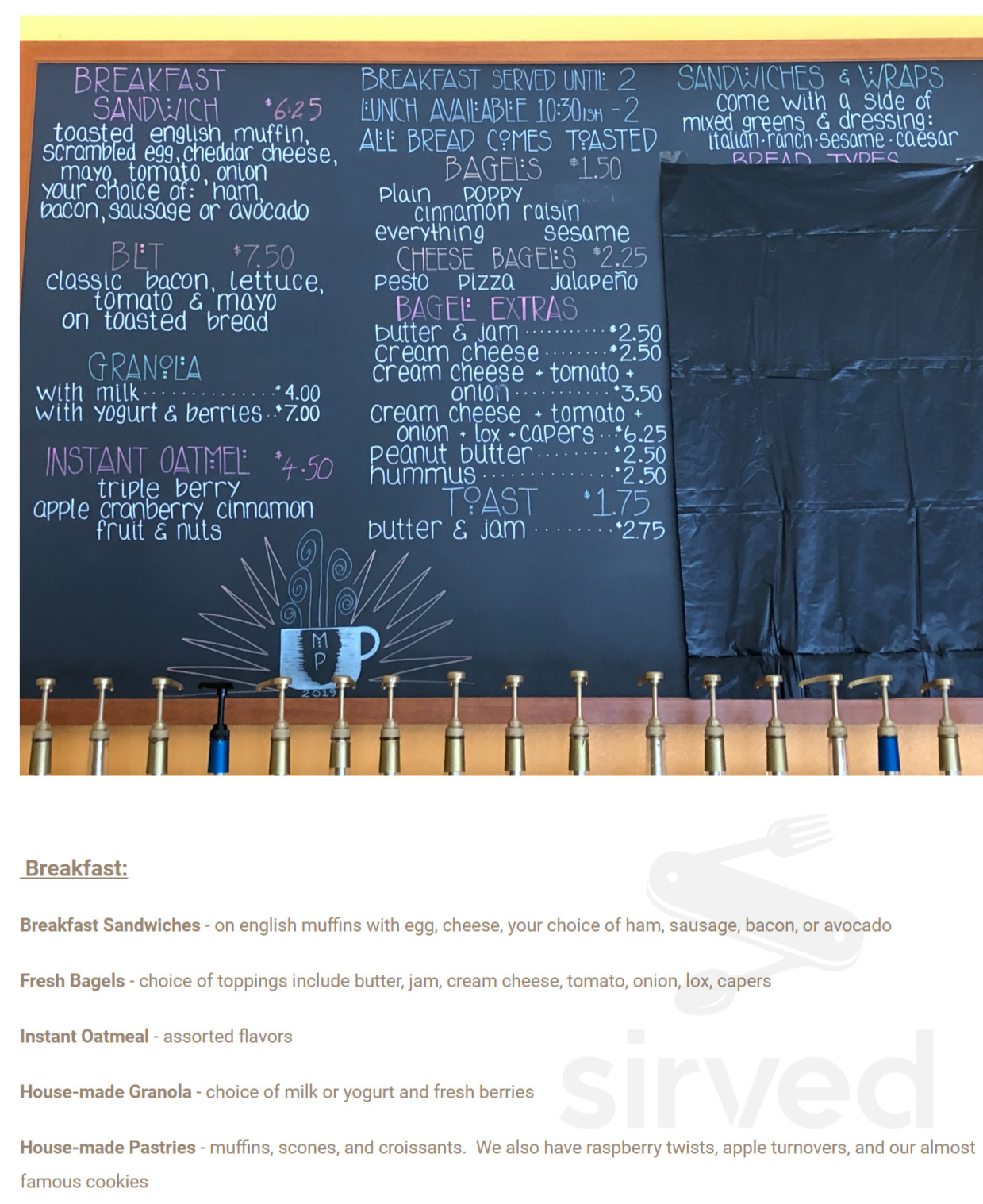 Calistoga Roastery menu in Calistoga, California, USA
