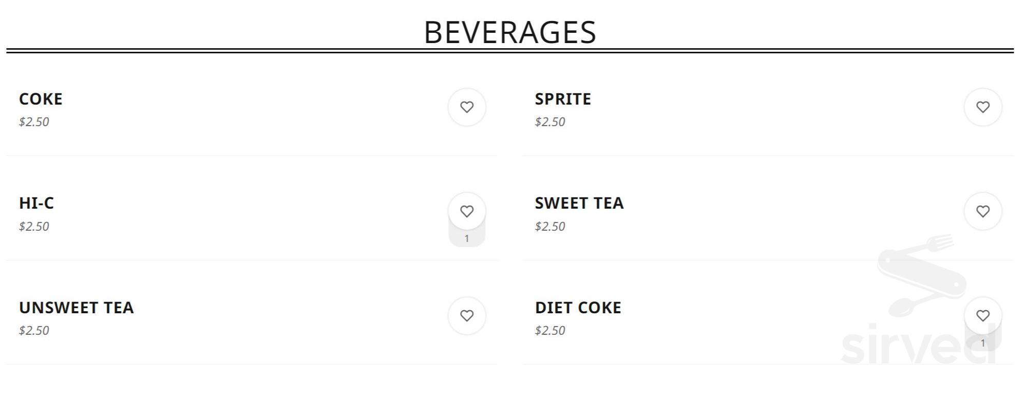 FILOS menu in Madison, Mississippi, USA