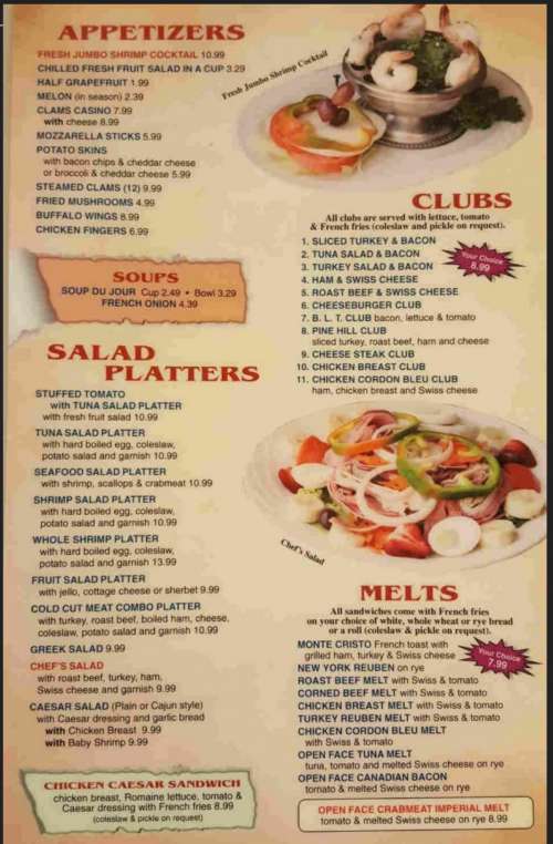 Eagle Diner menu in Pine Hill, New Jersey, USA