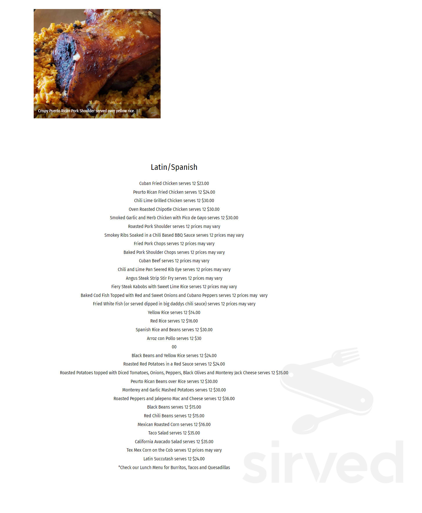 Menu - Sanford FL's Dukes Southern Grille | Sirved
