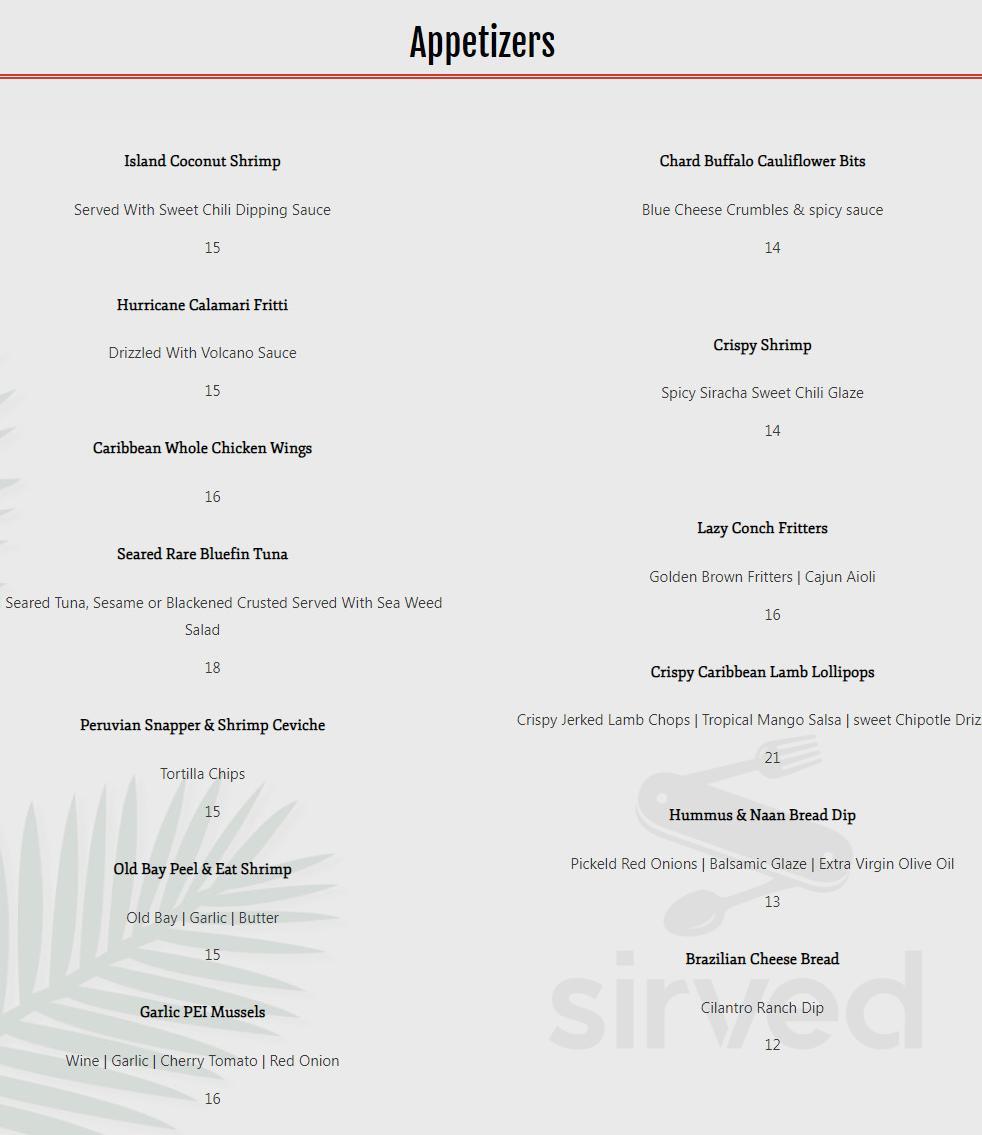 Lazy Turtle RiverFront Grill & Tiki Bar menu in Palm Bay, Florida, USA