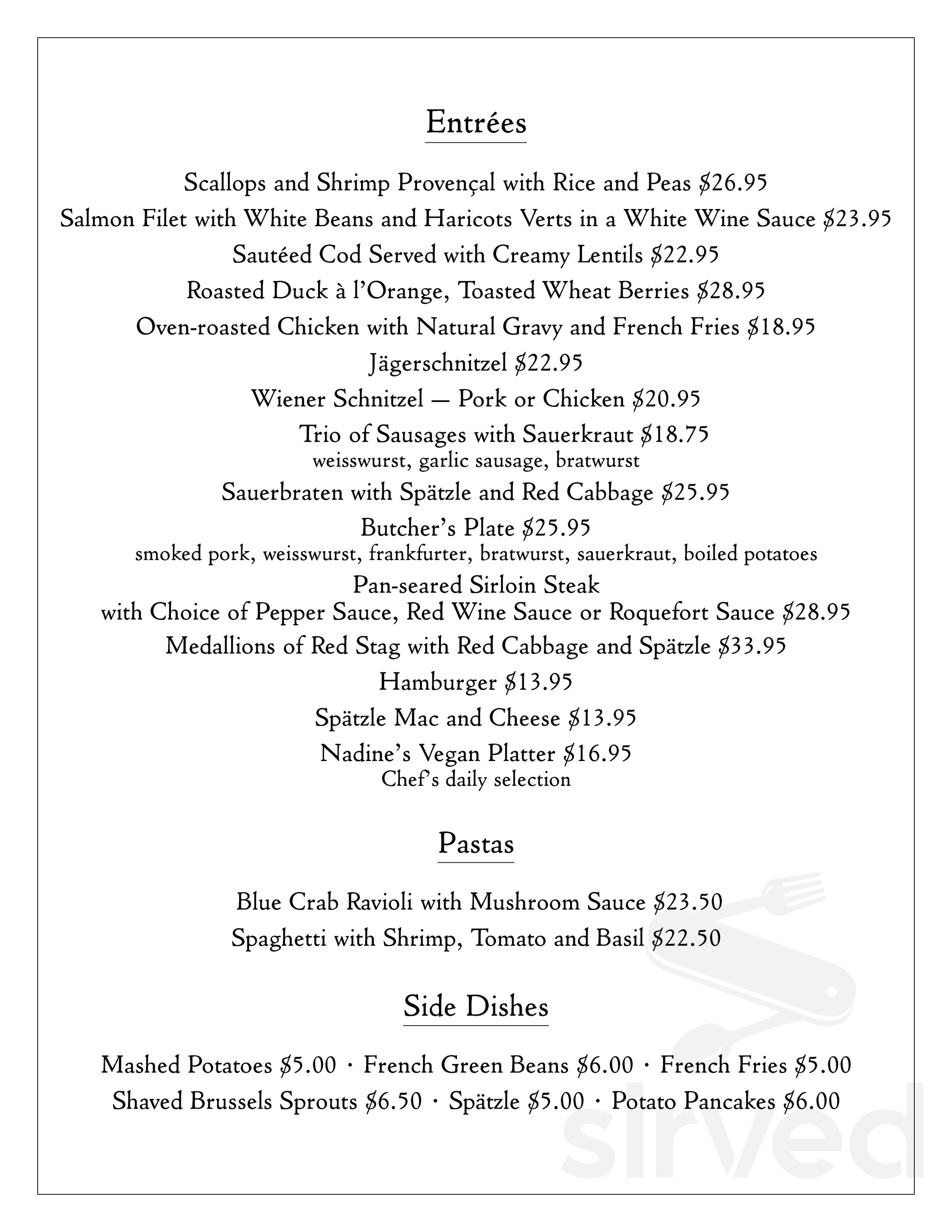 Nadine's menu in Yorktown Heights, New York, USA