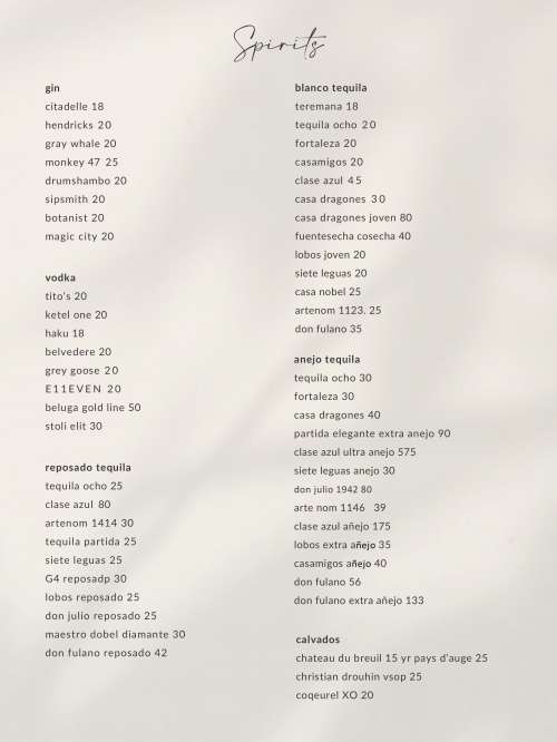 MILA Restaurant, Rooftop Lounge & Mixology Bar menu in Miami Beach ...