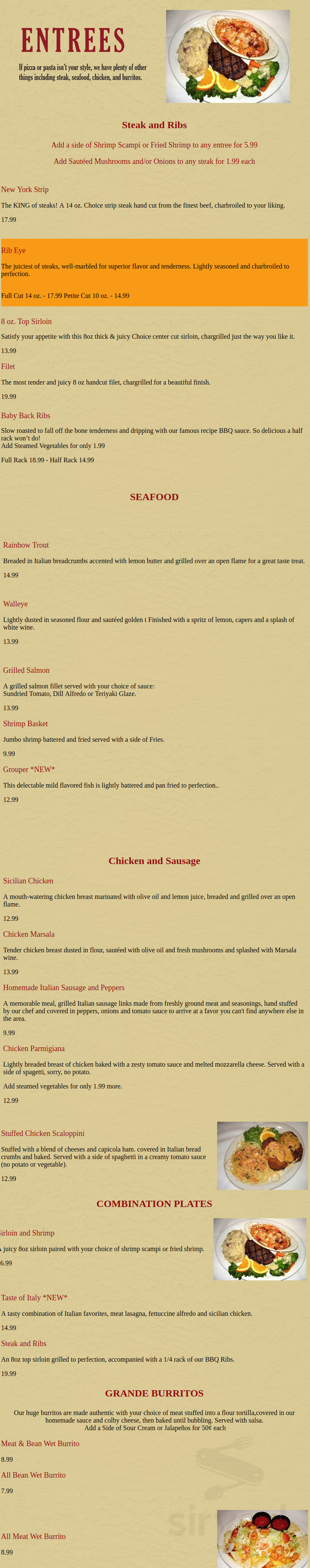 Uccello's Wayland Pizzeria and Sports Bar menus in Wayland, Michigan ...