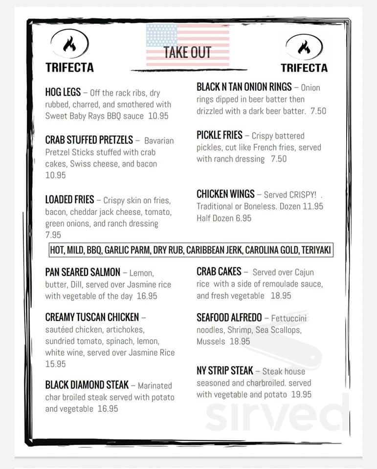 Trifecta menus in Montoursville, Pennsylvania, United States