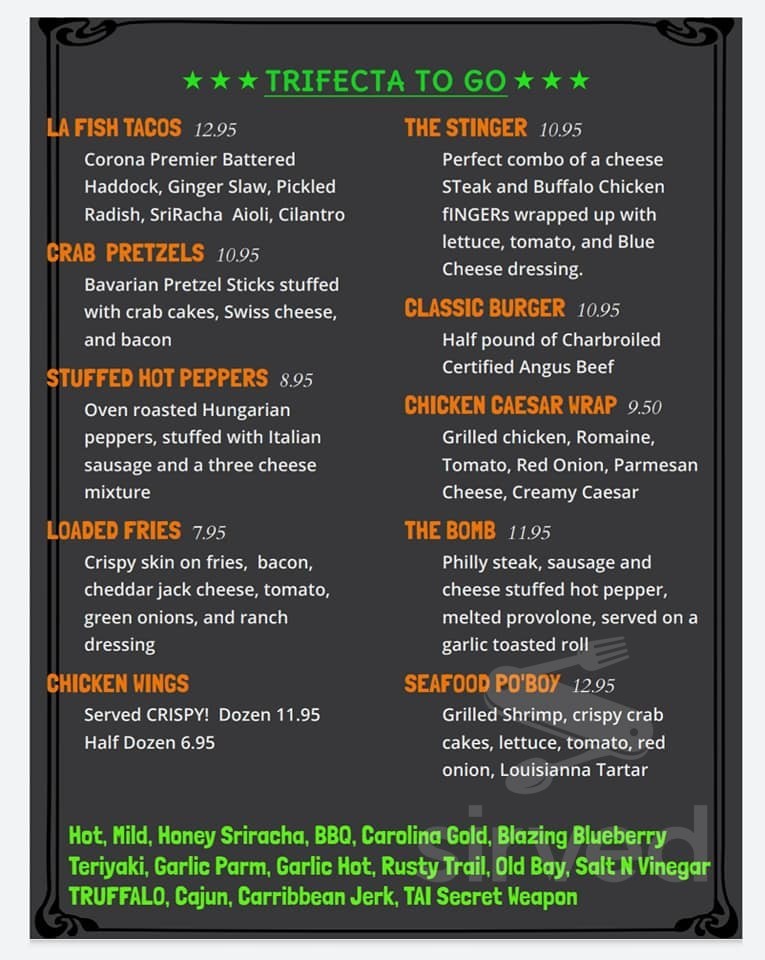 Trifecta menus in Montoursville, Pennsylvania, United States
