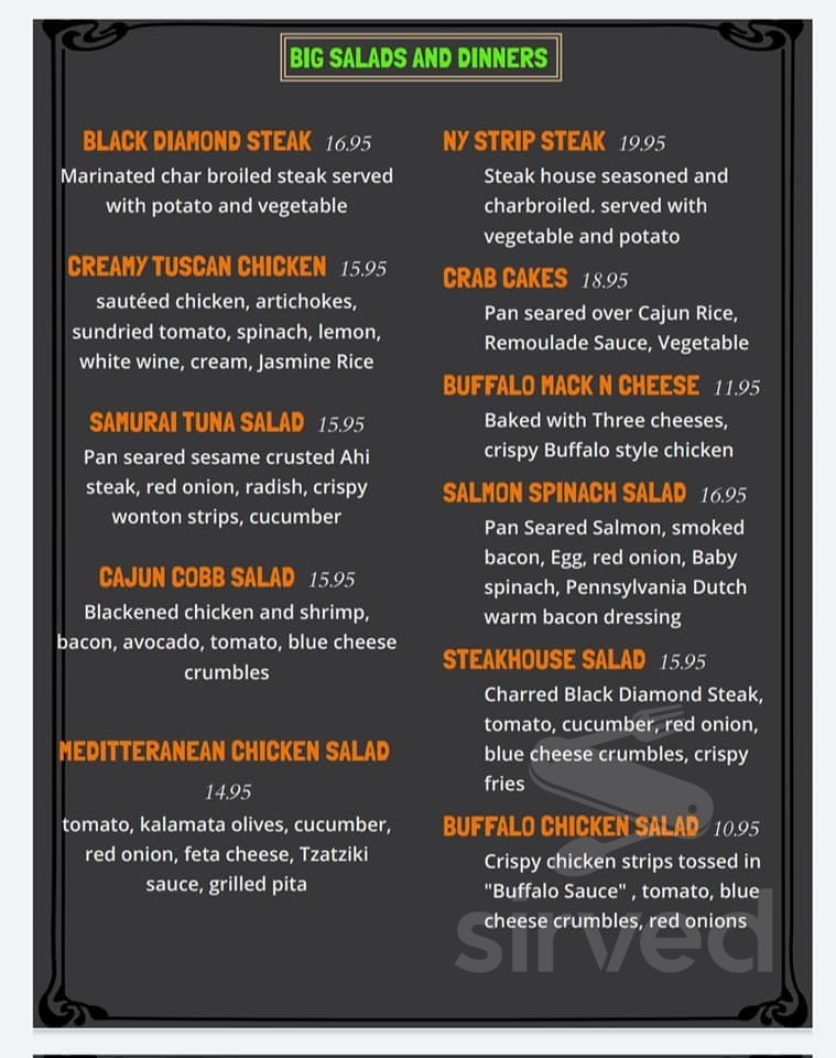 Trifecta menus in Montoursville, Pennsylvania, United States