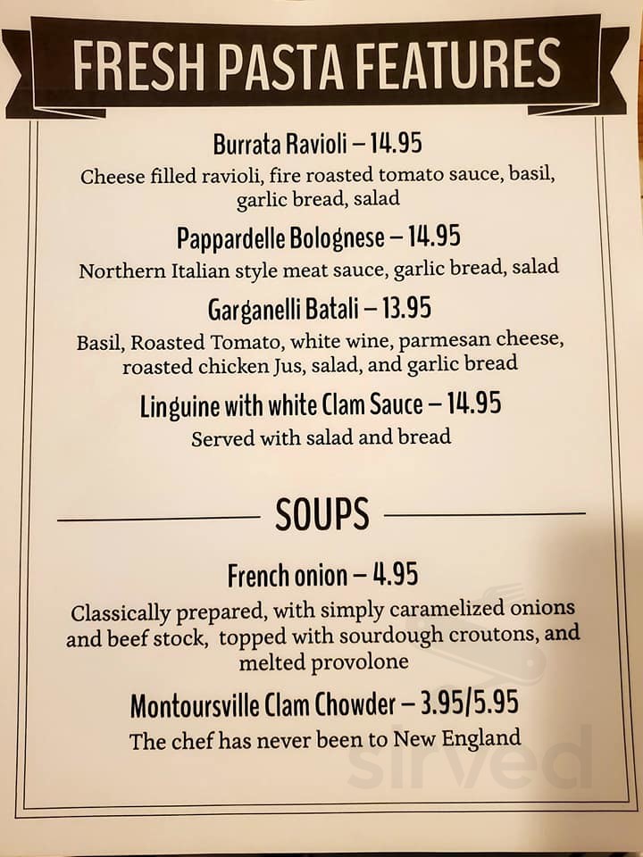 Trifecta menus in Montoursville, Pennsylvania, United States