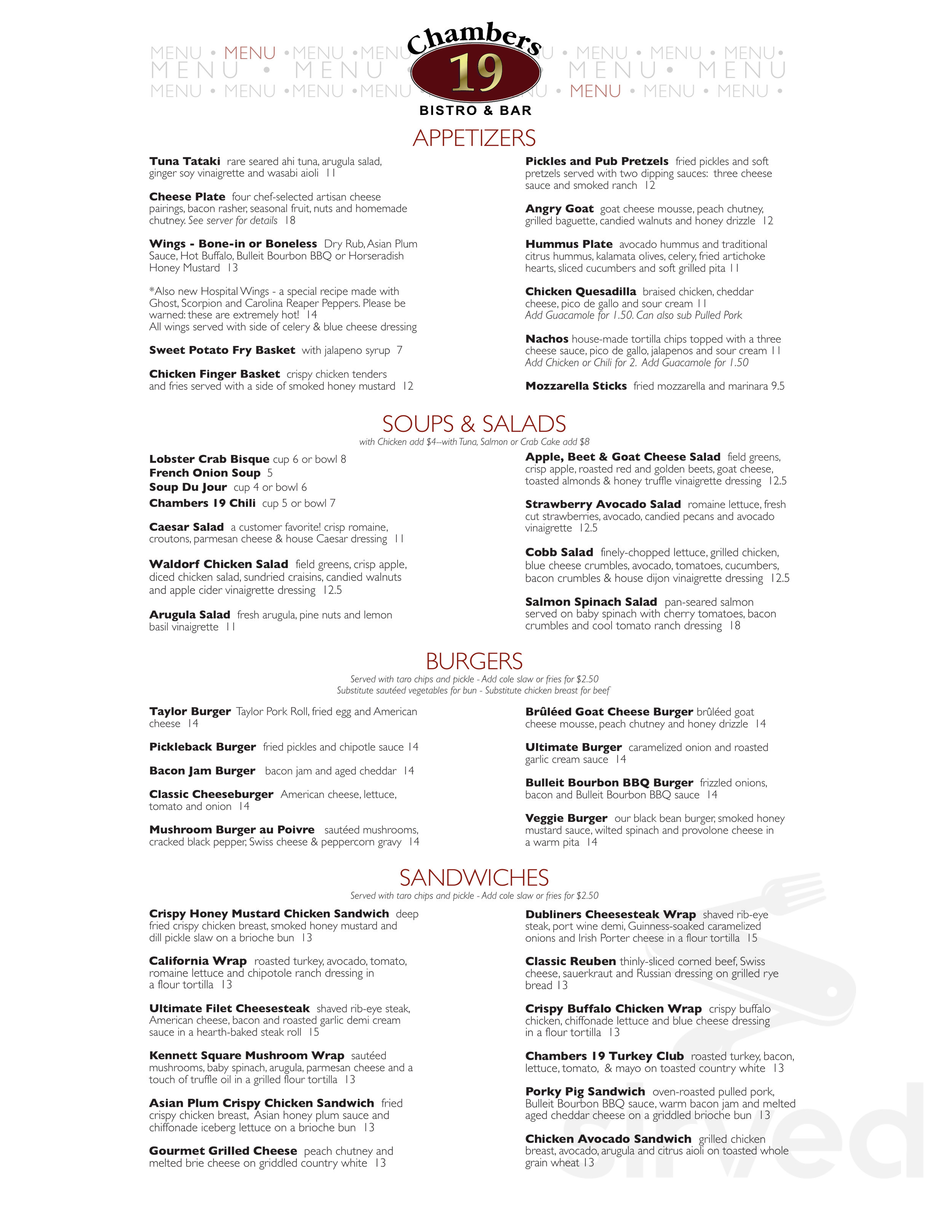 The Other Side menu in Doylestown, Pennsylvania, USA