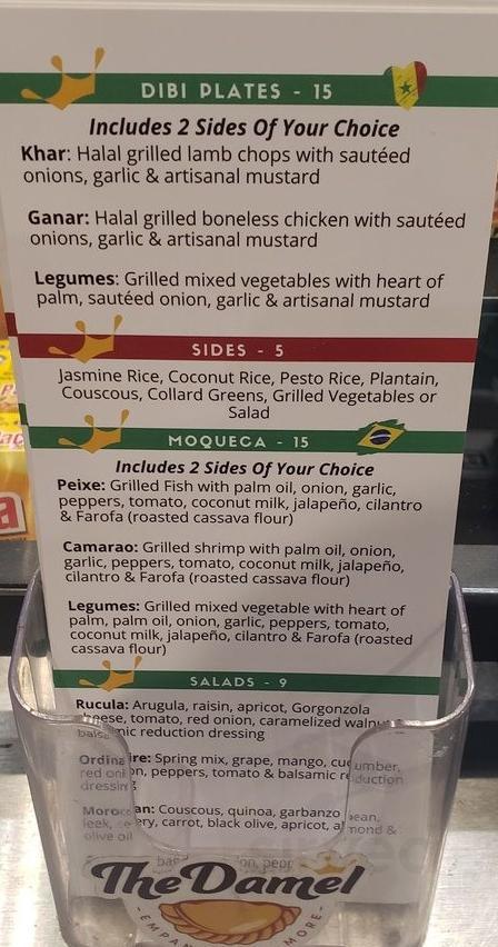 Menu - Oakland CA's The Damel | Sirved