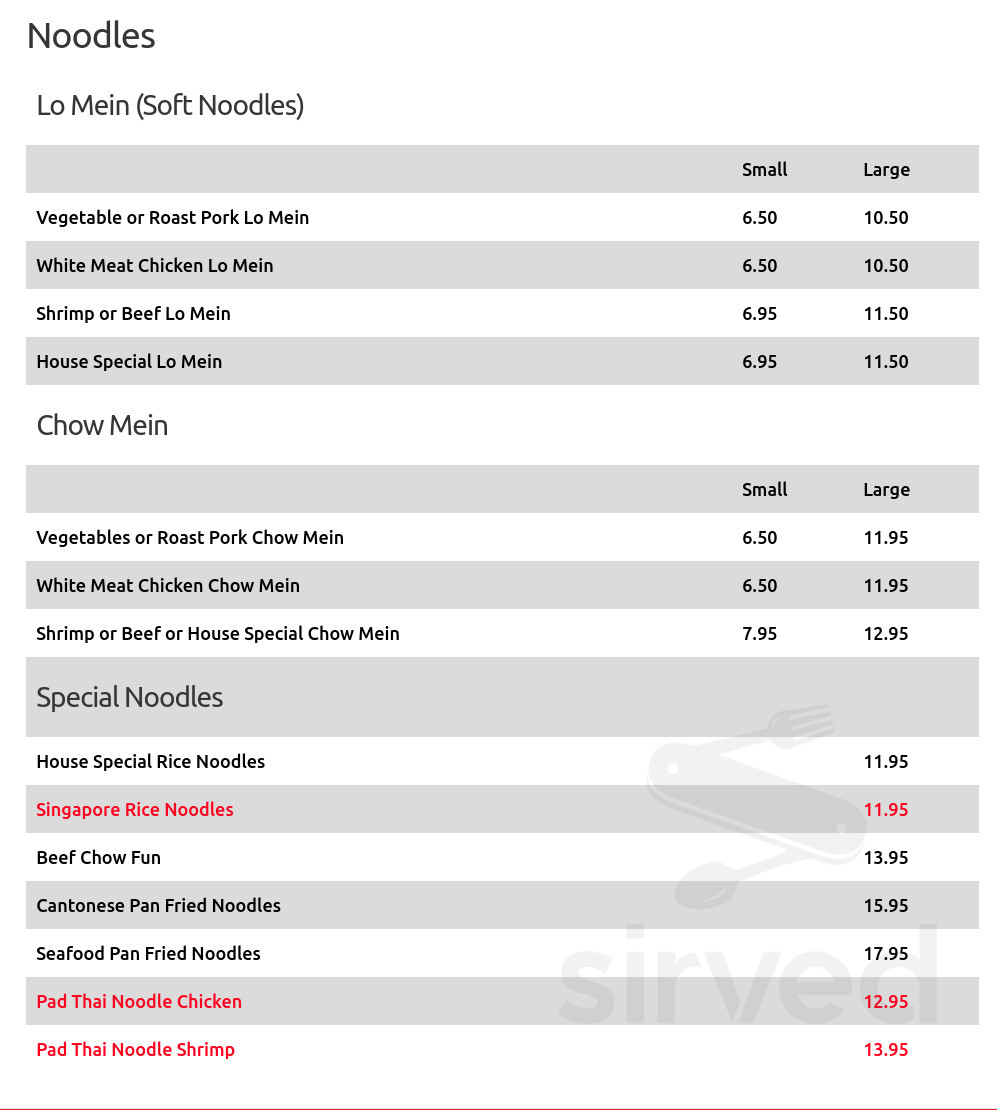 Dragon of Newtown menu in Newtown, Pennsylvania, USA