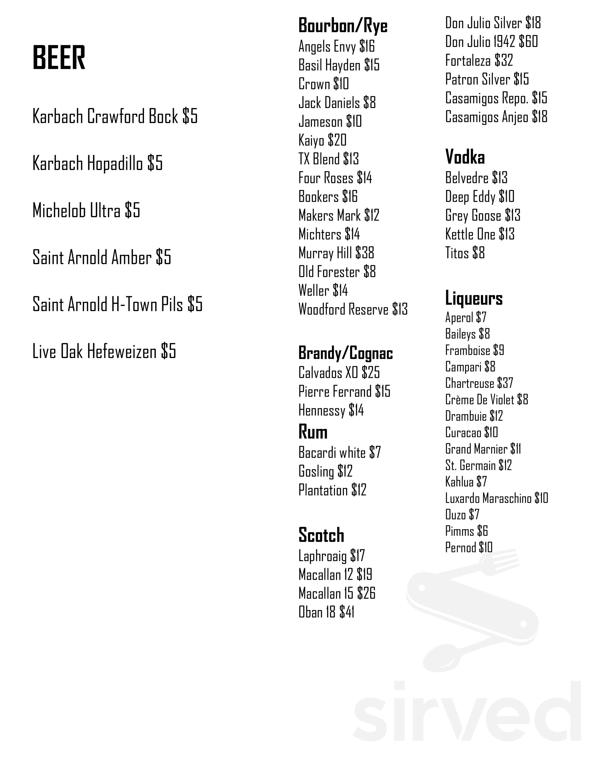 Strato 550 menus in Houston, Texas, United States