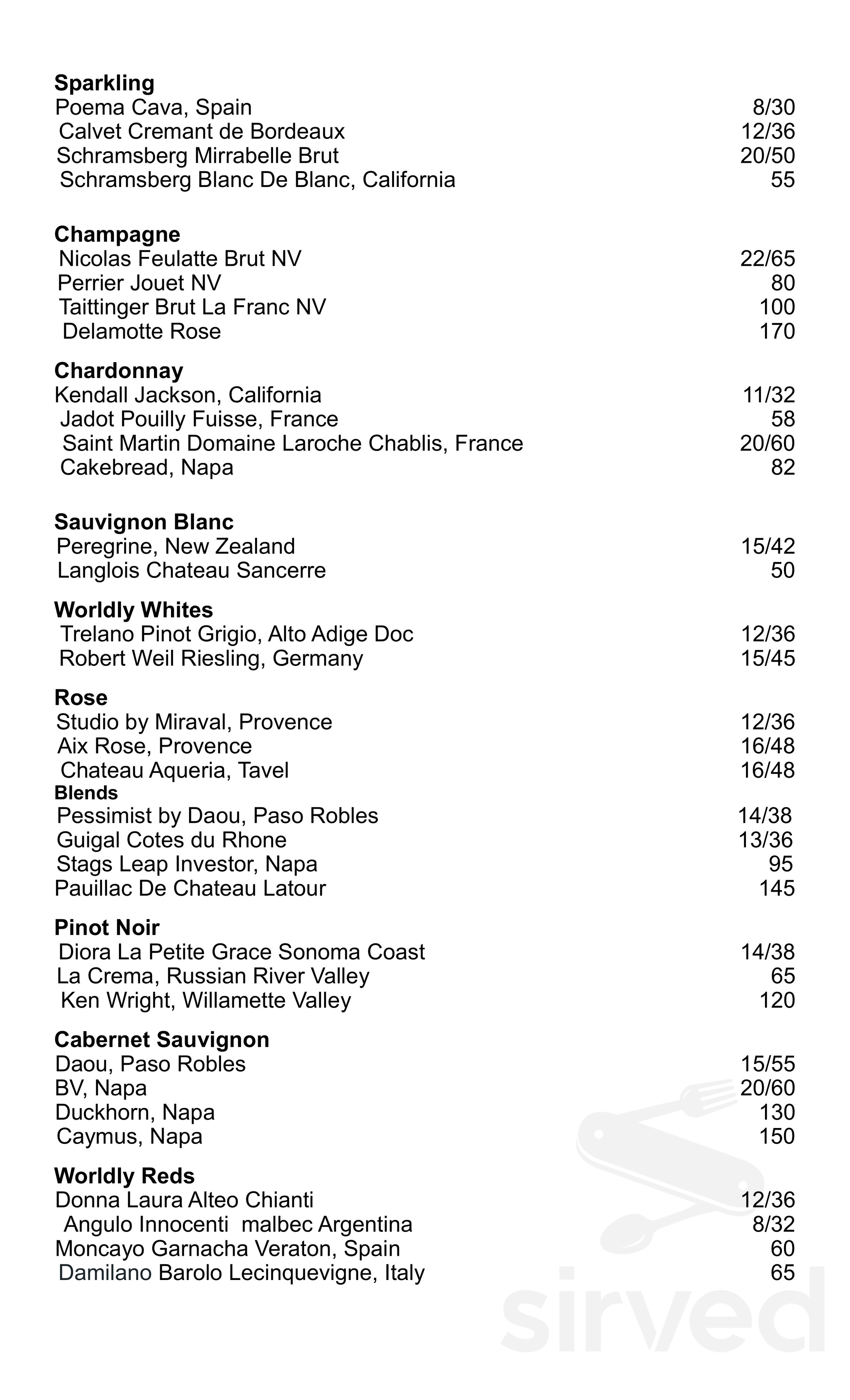 Strato 550 menus in Houston, Texas, United States