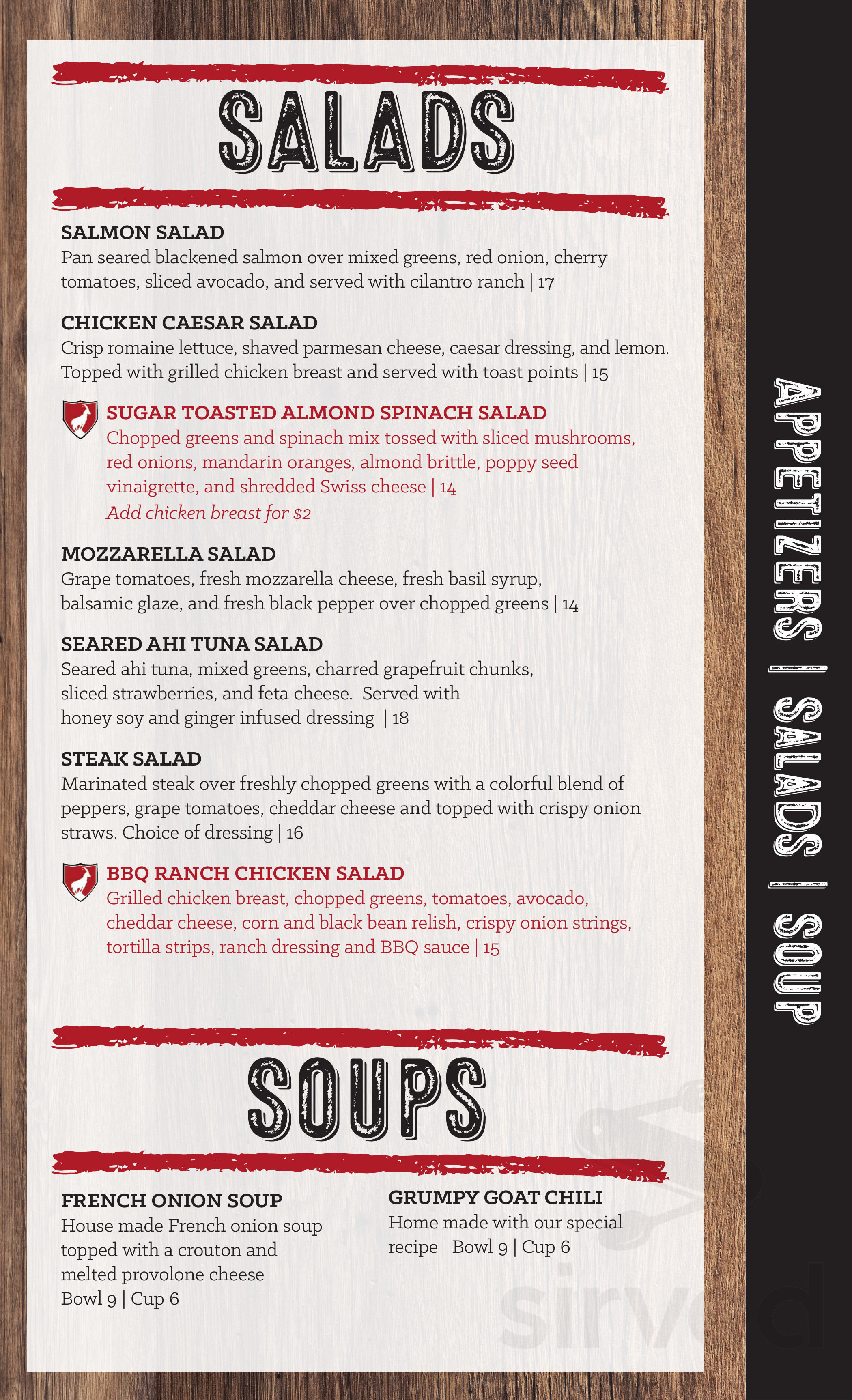 The Grumpy Goat Tavern - West Des Moines menu in West Des Moines, Iowa, USA