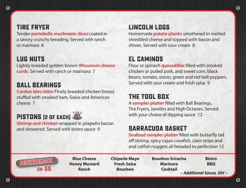 Route 66 Motorheads Bar and Grill, Museum and Entertainment menu in ...