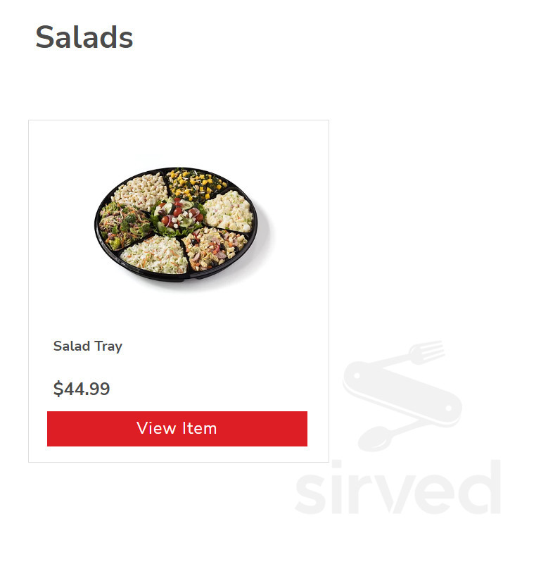 Tom Thumb menu in Hurst, Texas, USA