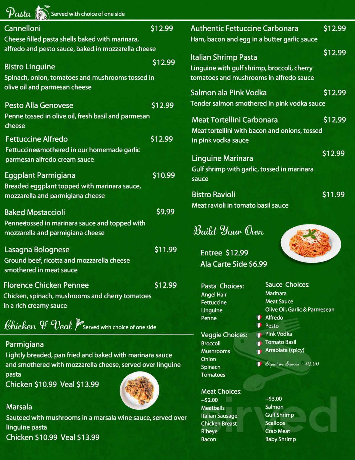 Rocky's Italian Bistro menu in Paris, Illinois, USA