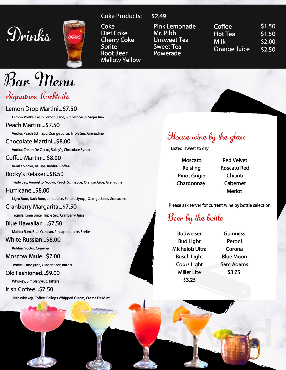 Rocky's Italian Bistro menu in Paris, Illinois, USA