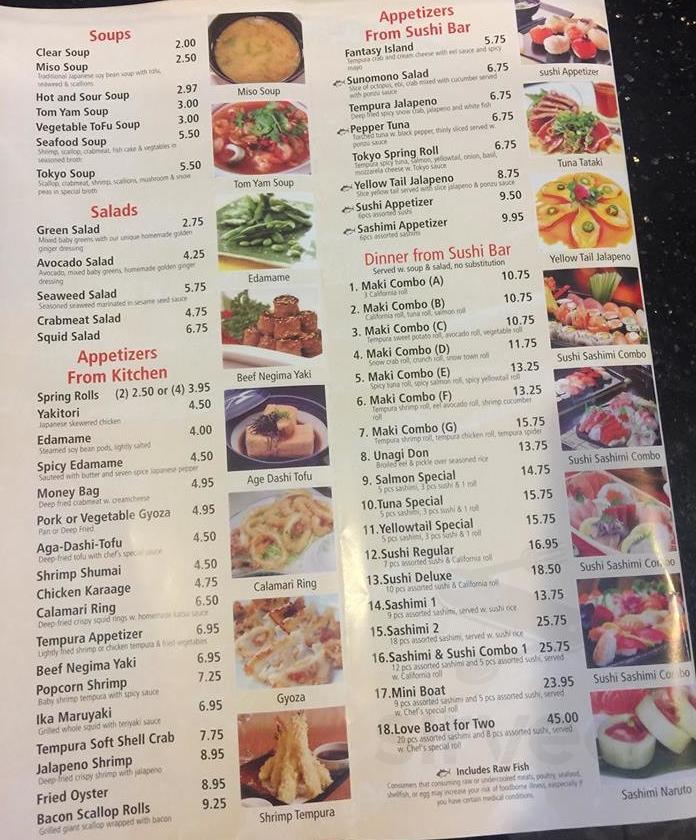 Tokyo Restaurant menus in Laurel, Mississippi, United States