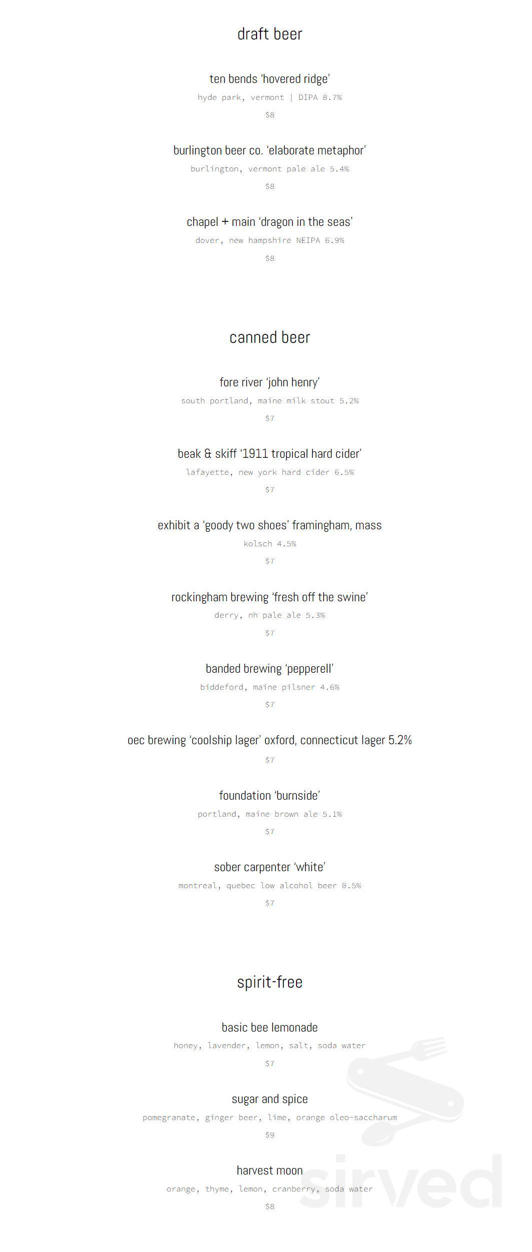 Granita Enoteca menu in Keene, New Hampshire, USA