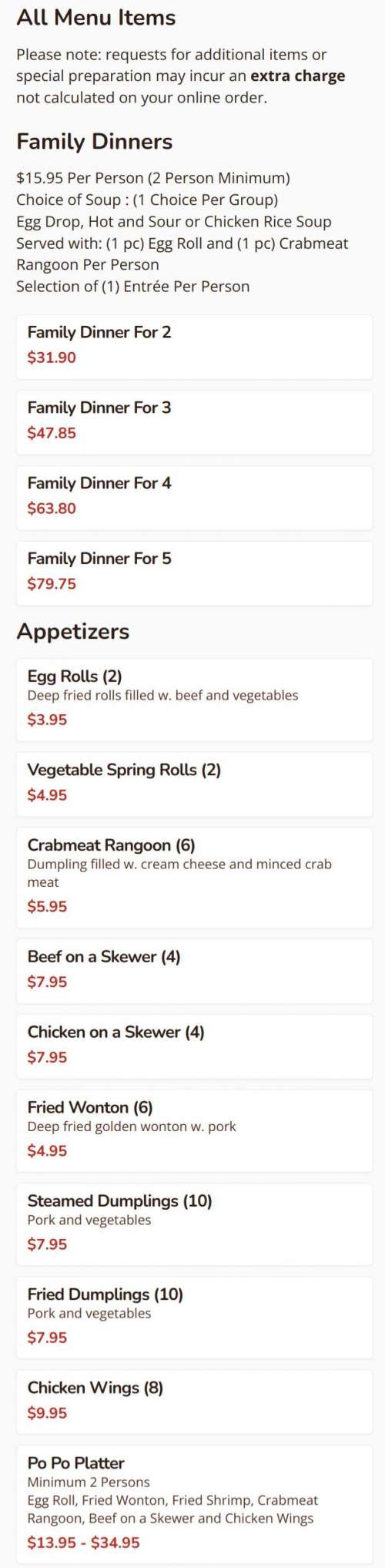 Chef Wong Chinese Restaurant menu in Cedar Rapids, Iowa, USA