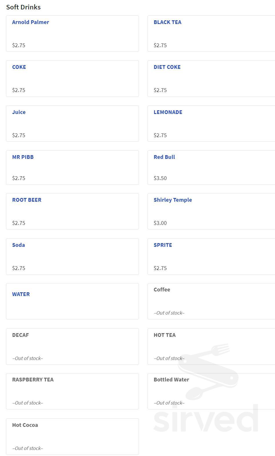 178 Bar & Grill menu in Lake Isabella, California, USA