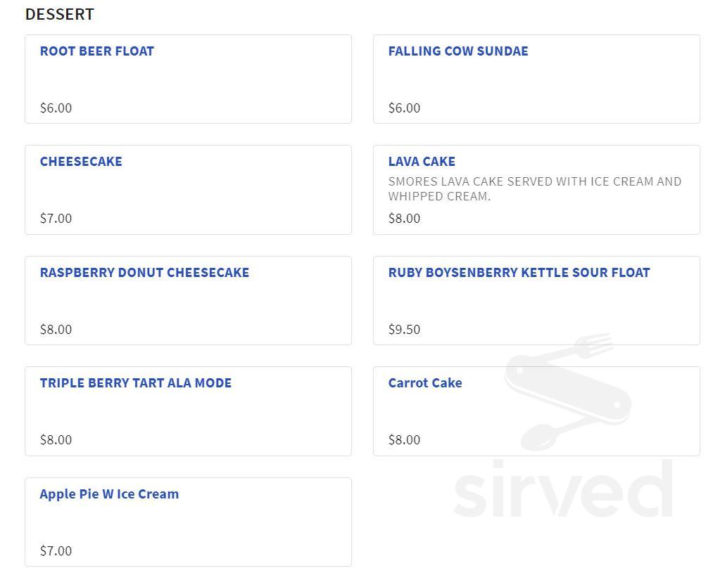 178 Bar & Grill menu in Lake Isabella, California, USA