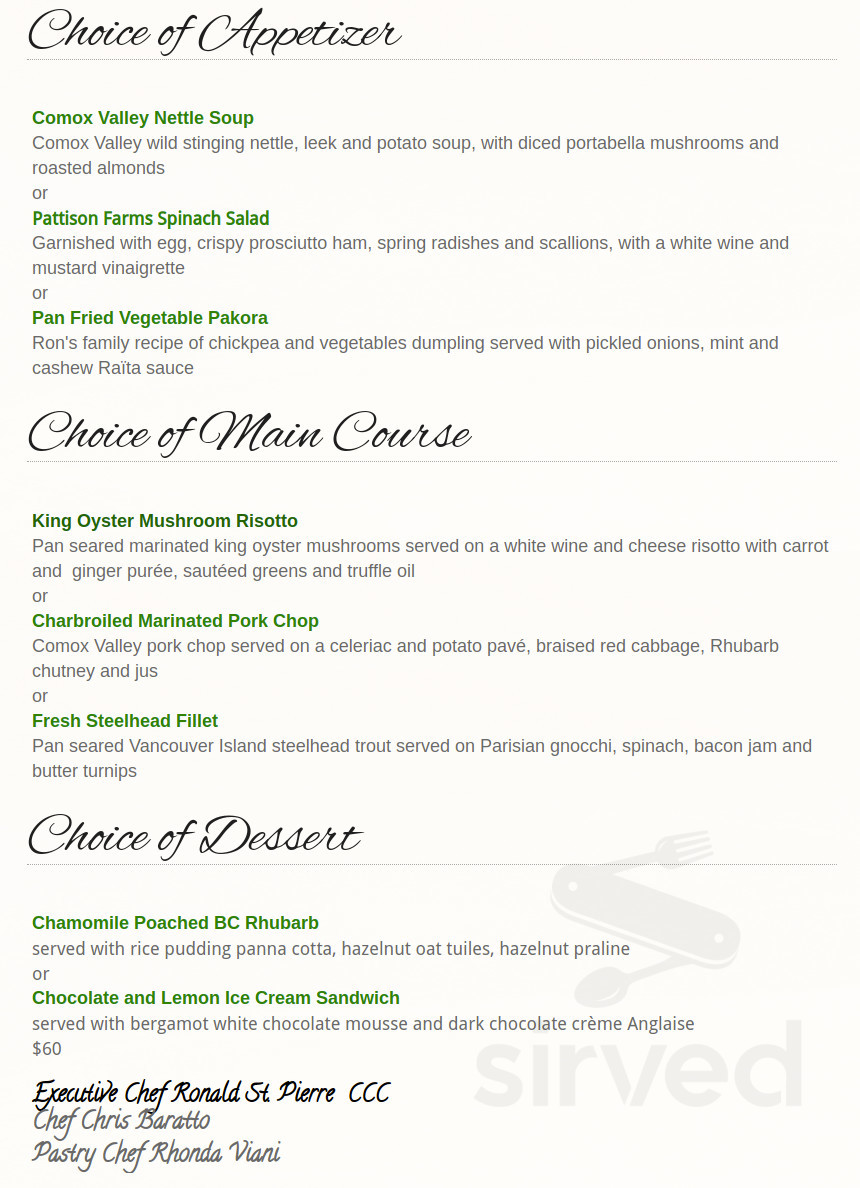 Locals Restaurant menus in Courtenay, British Columbia, Canada