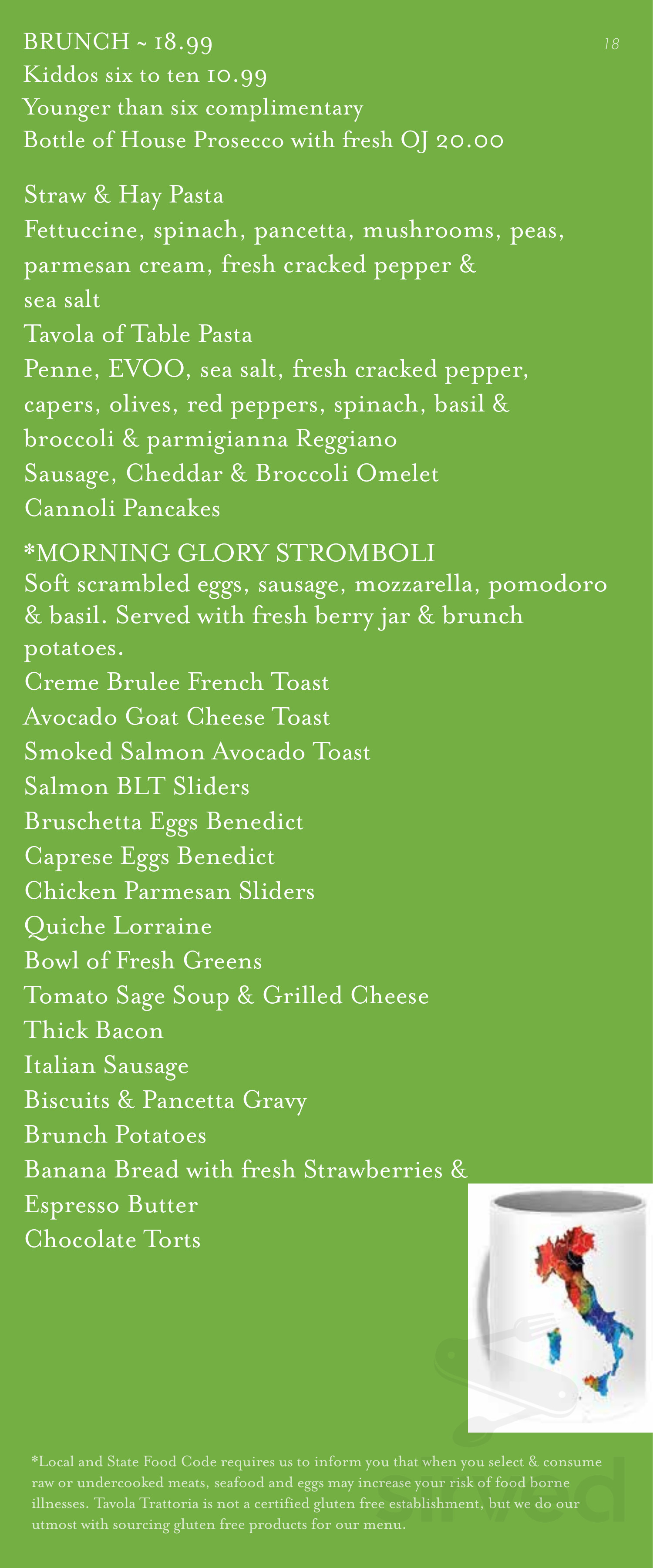 Menu for Tavola Trattoria in Bentonville, AK | Sirved