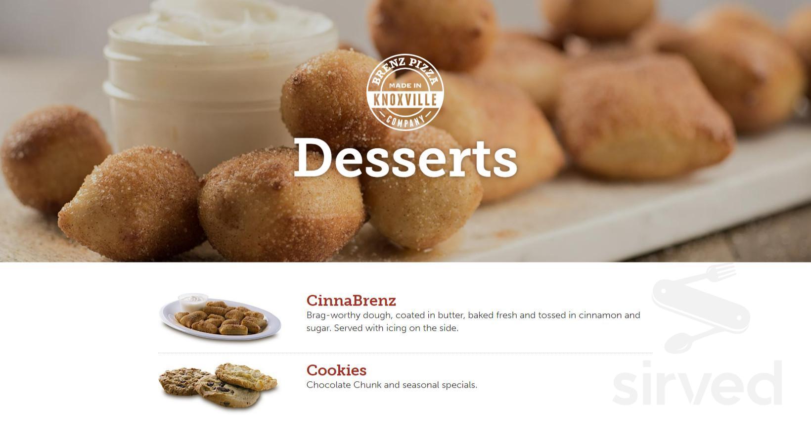 Brenz Pizza Co. Knoxville menu in Knoxville, Tennessee, USA