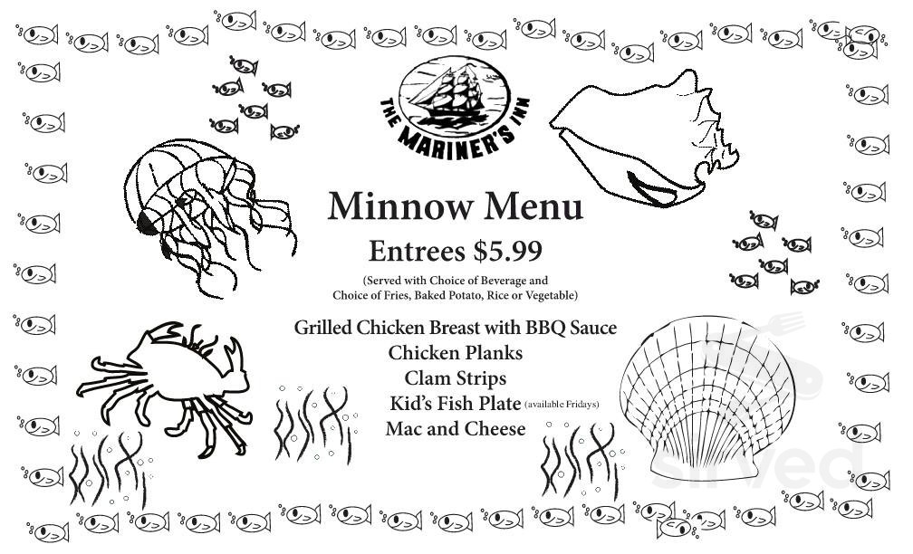 Mariner's Inn menu in Madison, Wisconsin, USA