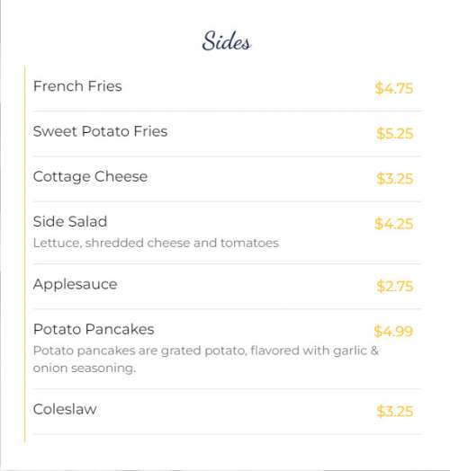 Wisco Grub & Pub menu in Des Moines, Iowa, USA