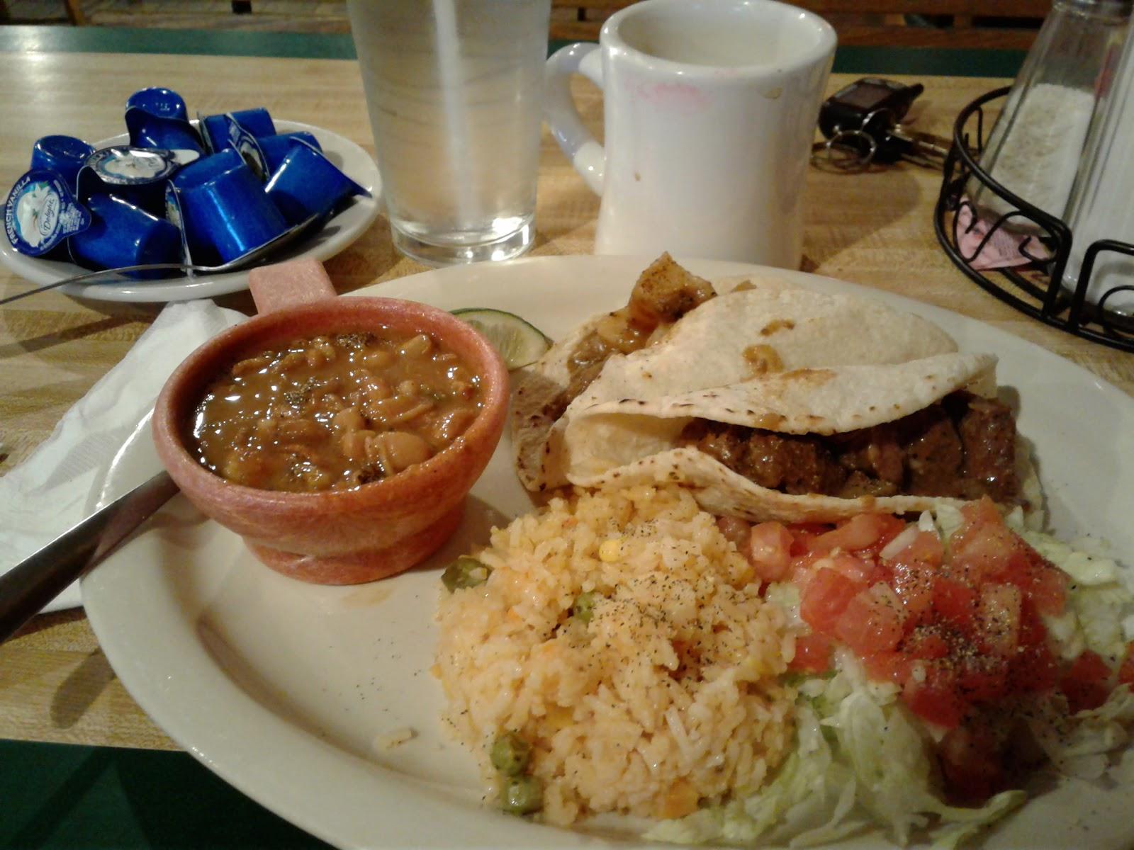 Indios menu in Houston, Texas, USA