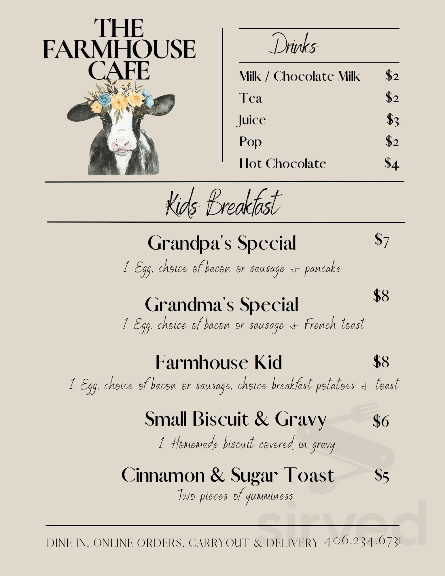 Menu - Miles City MT's The Farmhouse Bagel Shop | Sirved