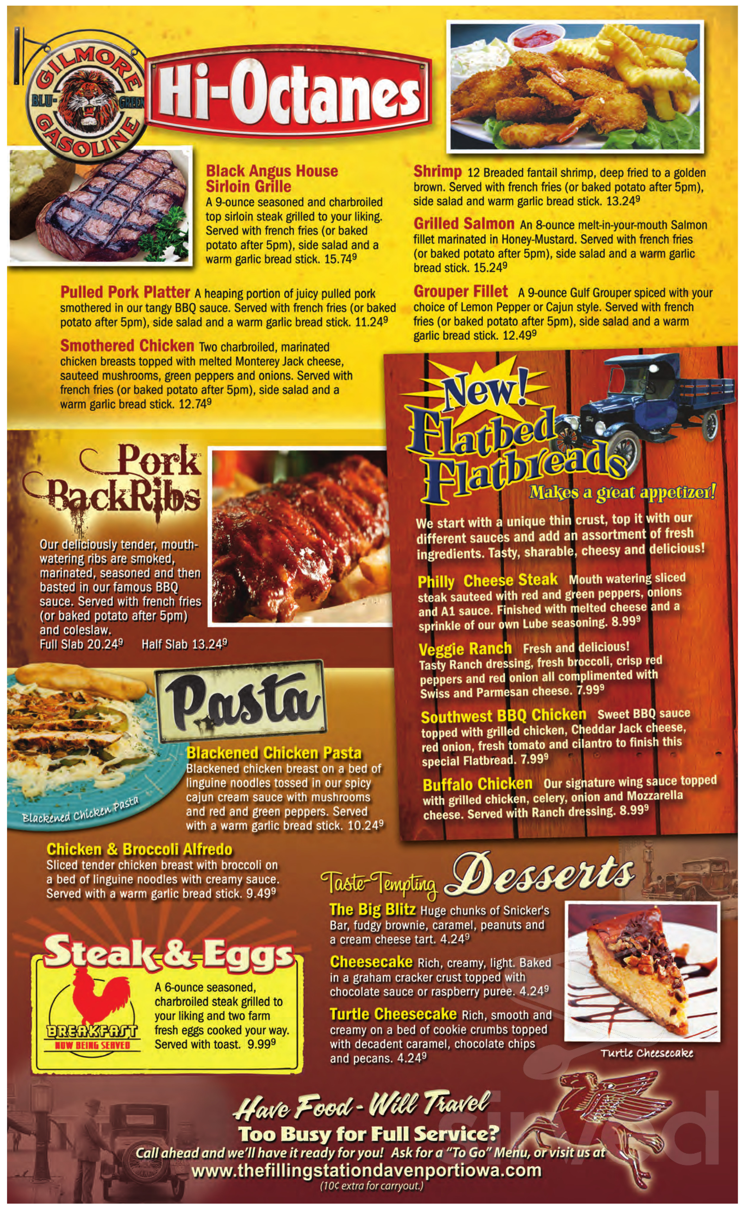 Menu - Davenport IA's The Filling Station | Sirved