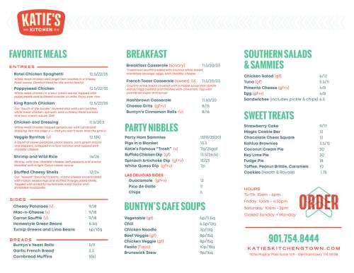 Katie's Kitchen menu in Germantown, Tennessee, USA