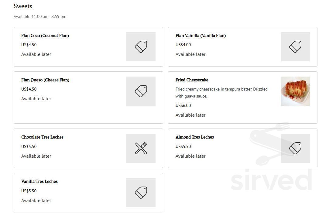 Michy's Chino Boricua menu in Houston, Texas, USA