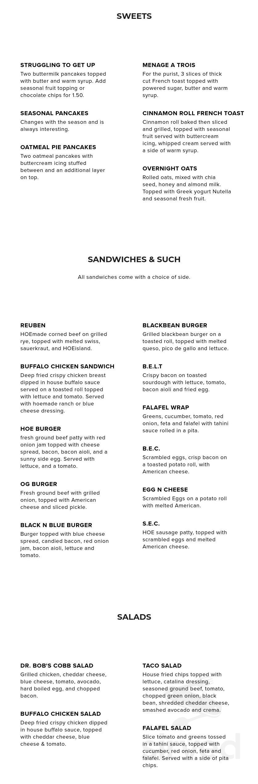 Menu - Columbus OH's HangOverEasy | Sirved