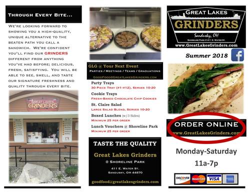 Great Lakes Grinders menu in Sandusky, Ohio, USA