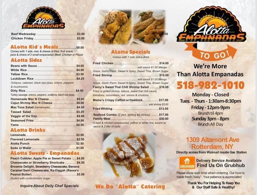 Alotta Empanadas menu in Schenectady, New York, USA